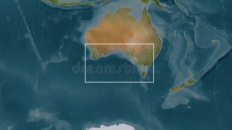 Great Australian Bight. Satellite Map. Patterson Cylindrical. Close-up ...