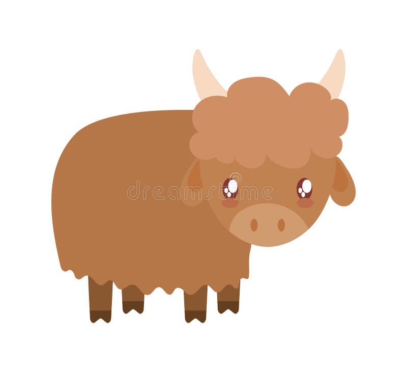 Baby Buffalo and Baby Cow Cartoon in the Jungle Stock Vector ...