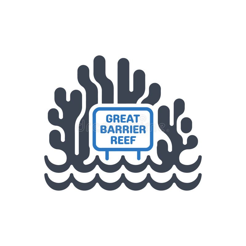 Great Barrier Reef Icon stock vector. Illustration of ocean - 384694099