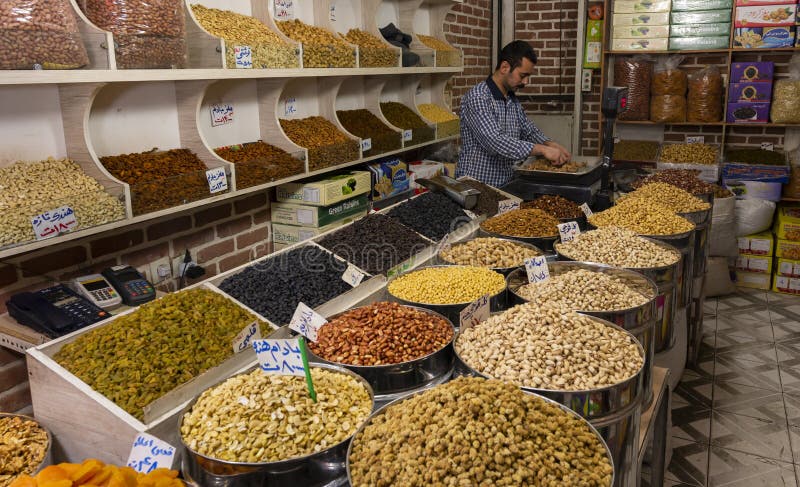 Great Bazaar Tabriz Nut Shop Editorial Stock Image - Image of persian ...