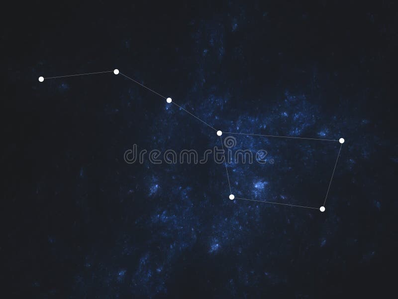 The Great Bear with Lines Constellation. Big Dipper Constellation on a ...
