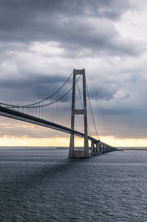 Great Belt Bridge stock image. Image of yellow, card - 26850807