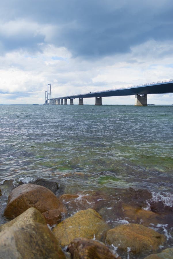 Great Belt Bridge in Denmark Over the Baltic Sea Stock Photo - Image of ...