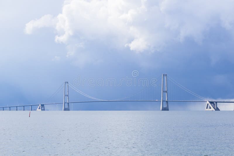 The Great Belt Bridge, Denmark Stock Photo - Image of great, rain ...