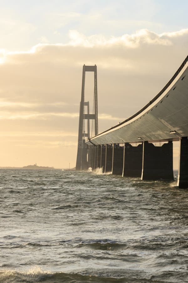 Great Belt Fixed Link Bridge Stock Image - Image of link, architectural ...