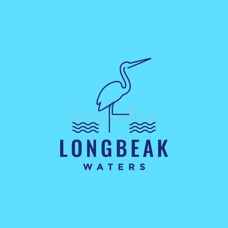 Great Blue Heron Beauty Line Color Logo Design Vector Stock Vector ...