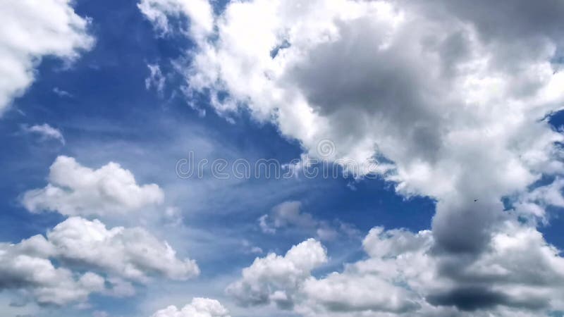 Blue Sky with Bright White Clouds and Blowing Wind Stock Footage ...