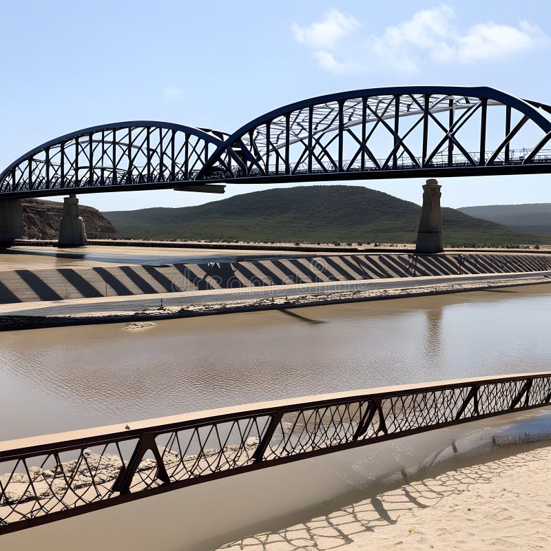 Great bridge, AI-generatet stock illustration. Illustration of ford ...