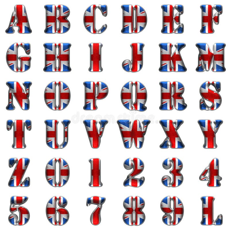 Great Britain Alphabet on White Background Stock Illustration ...