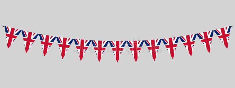 England Flag Bunting Pennants, String of Triangular Flags, Vector ...