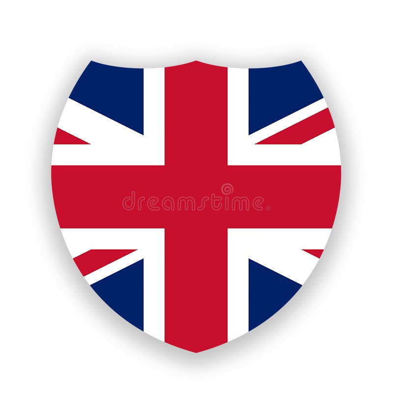 Great Britain Flag in the Shape of a Shield Isolated Stock Illustration ...