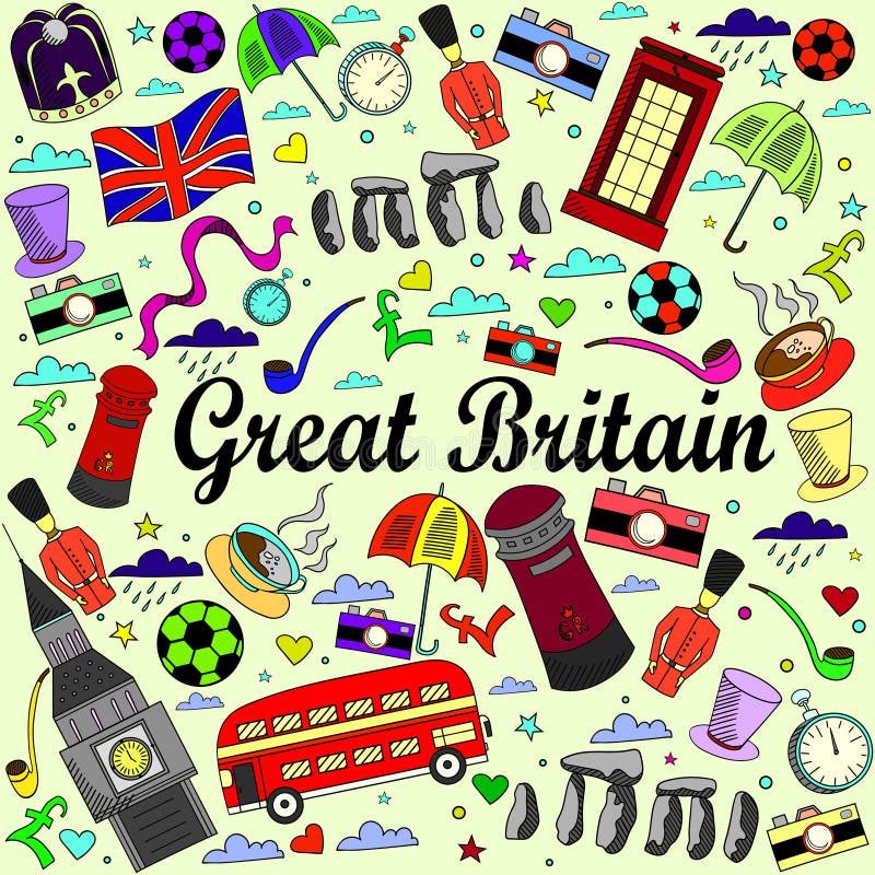 Great Britain Line Art Design Vector Illustration Stock Vector ...