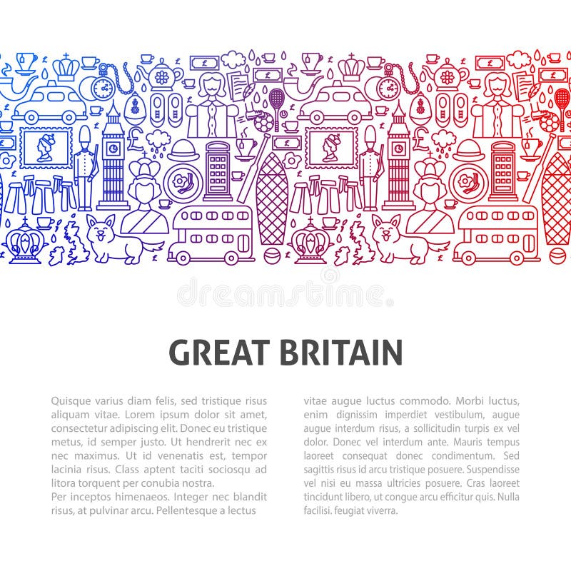 Great Britain Line Template Stock Vector - Illustration of icon, tower ...