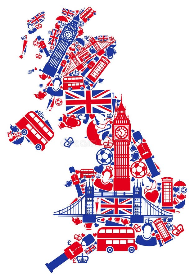 Great Britain map stock vector. Illustration of tower - 28400508