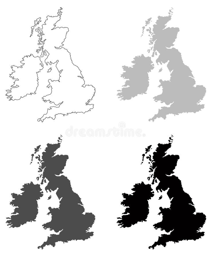 Great Britain Map - Large Island in the North Atlantic Ocean Stock ... Great Britain Map - Large Island in the North Atlantic Ocean Stock ...