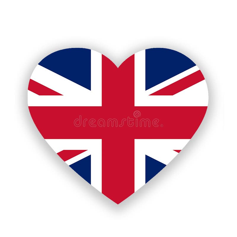 Great Britain National Flag in Heart Shape Isolated Stock Illustration ...