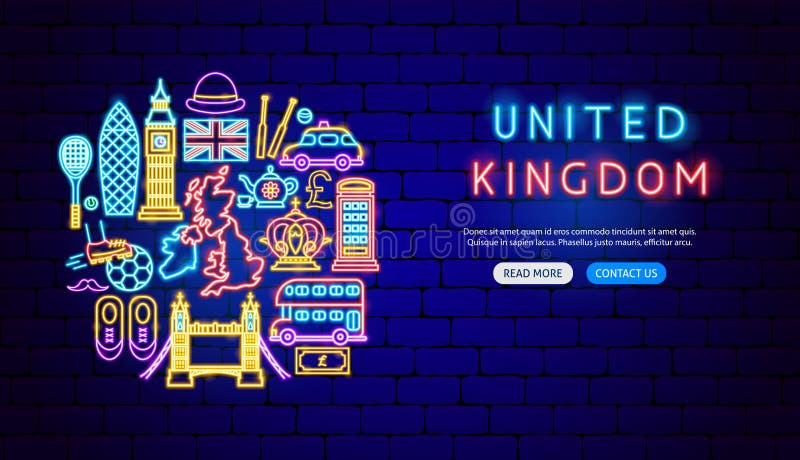Great Britain Neon Banner Design Stock Vector - Illustration of england ...