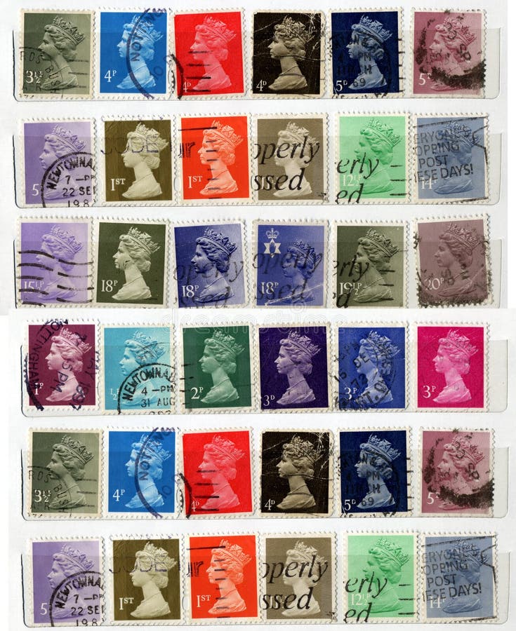 Great britain old stamps editorial photography. Image of commerce - 7477022