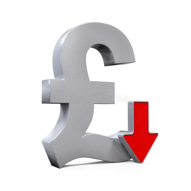 Great Britain Pound Symbol and Red Arrow Stock Illustration ...