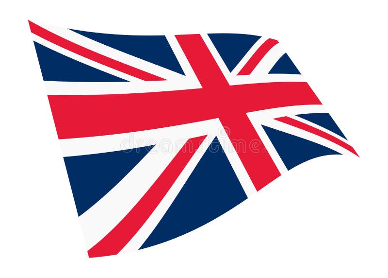 Great Britain Union Jack Waving Flag Graphic Isolated on White with ...