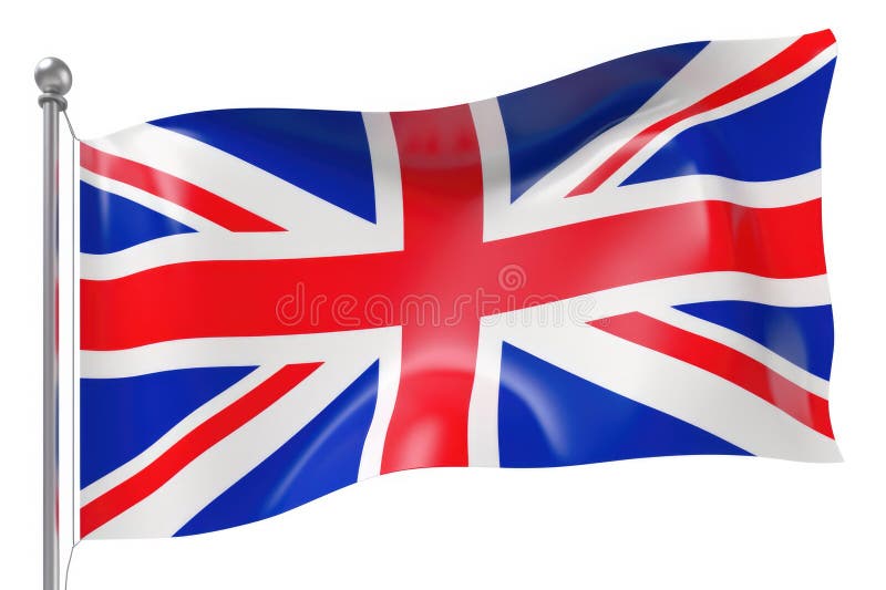The Great British Flag United Kingdom Flying Proudly Stock Illustration ...