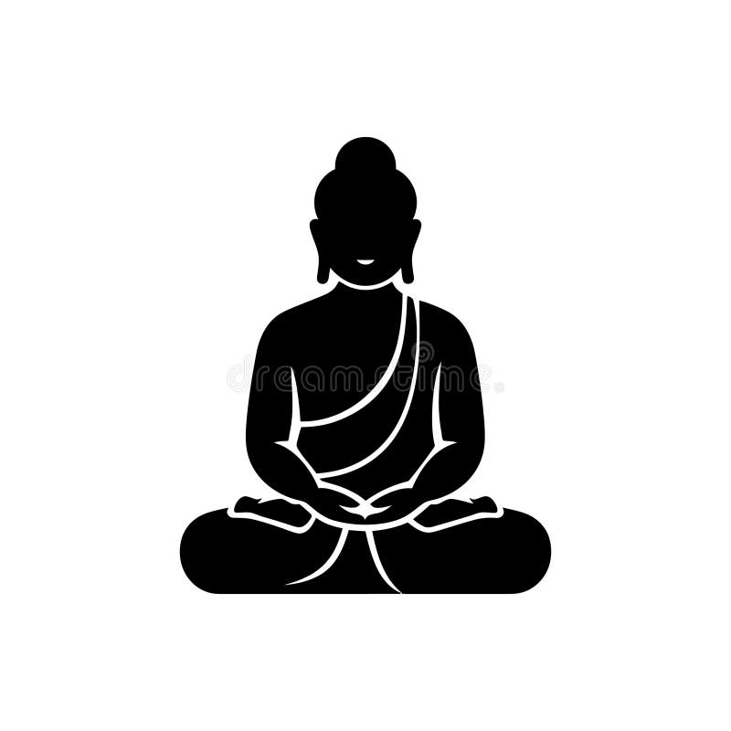 The Great Buddha of Kamakura Icon Stock Vector - Illustration of statue ...