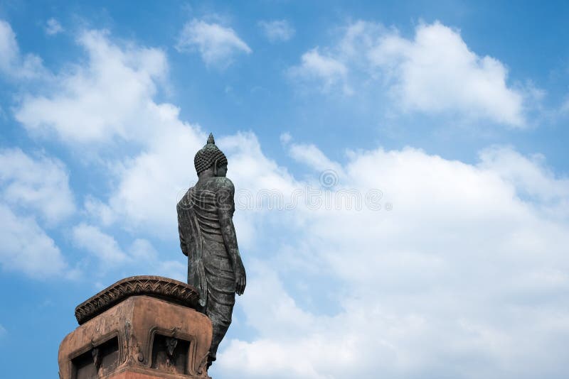 The Great Buddha Statue in Standing Pose, Viewed from the Back-side ...