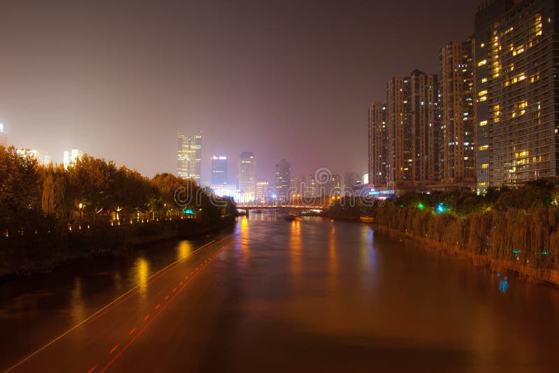 Great Canal. Hangzhou. China. Stock Photo - Image of scenic, serene ...