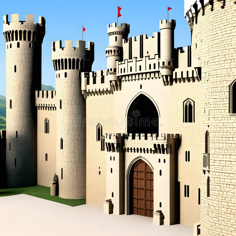 Great Castle, AI-generatet stock illustration. Illustration of ...