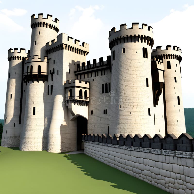 Great Castle, AI-generatet stock illustration. Illustration of great ...