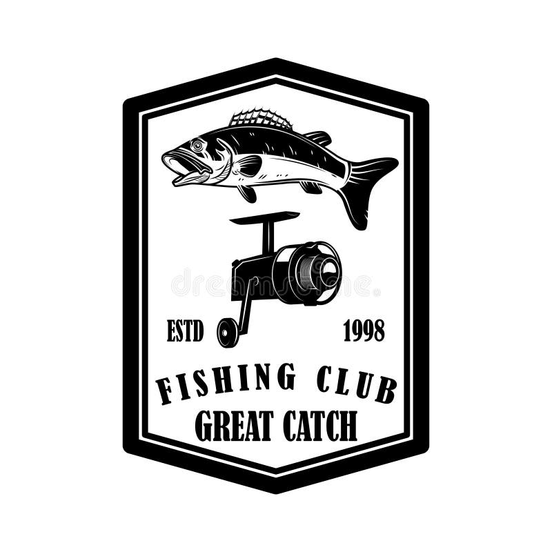Great Catch. Emblem Template with Perch. Design Element for Logo, Label ...
