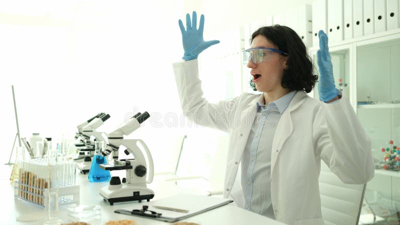 Great Chemist Scientist Made Discovery in Laboratory Stock Image ...