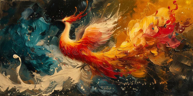 Great Chinese Paint Wall of Phoenix Art Paint. Chinese Wall Paper ...