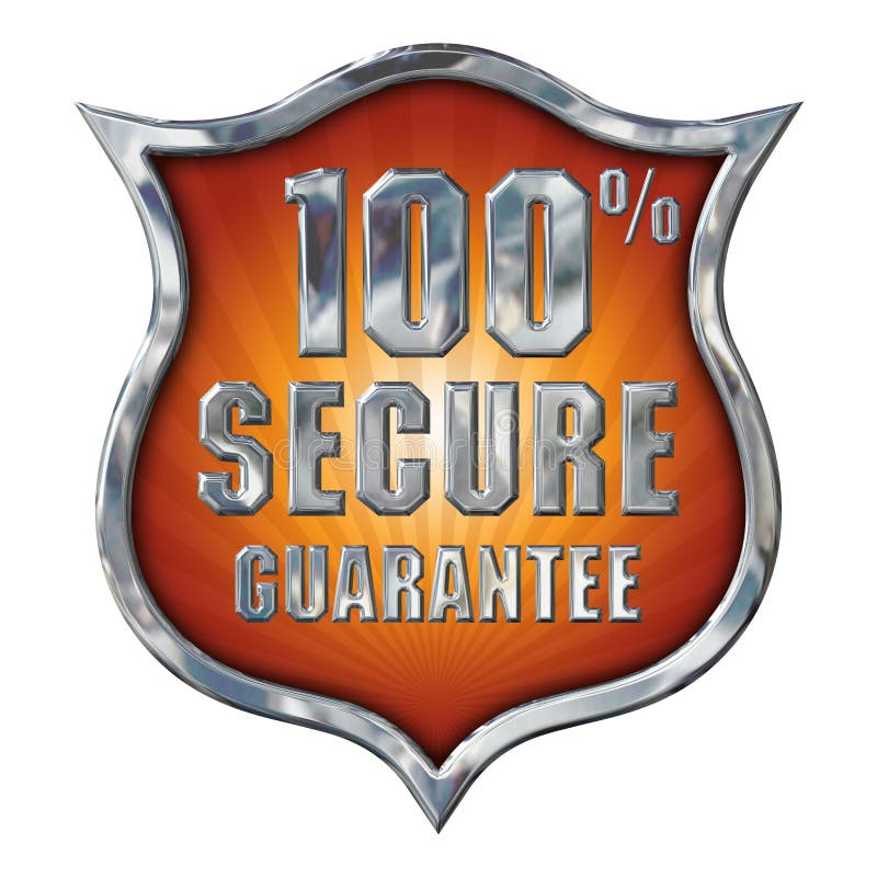 Great Chrome Secure Shield on White Stock Illustration - Illustration ...