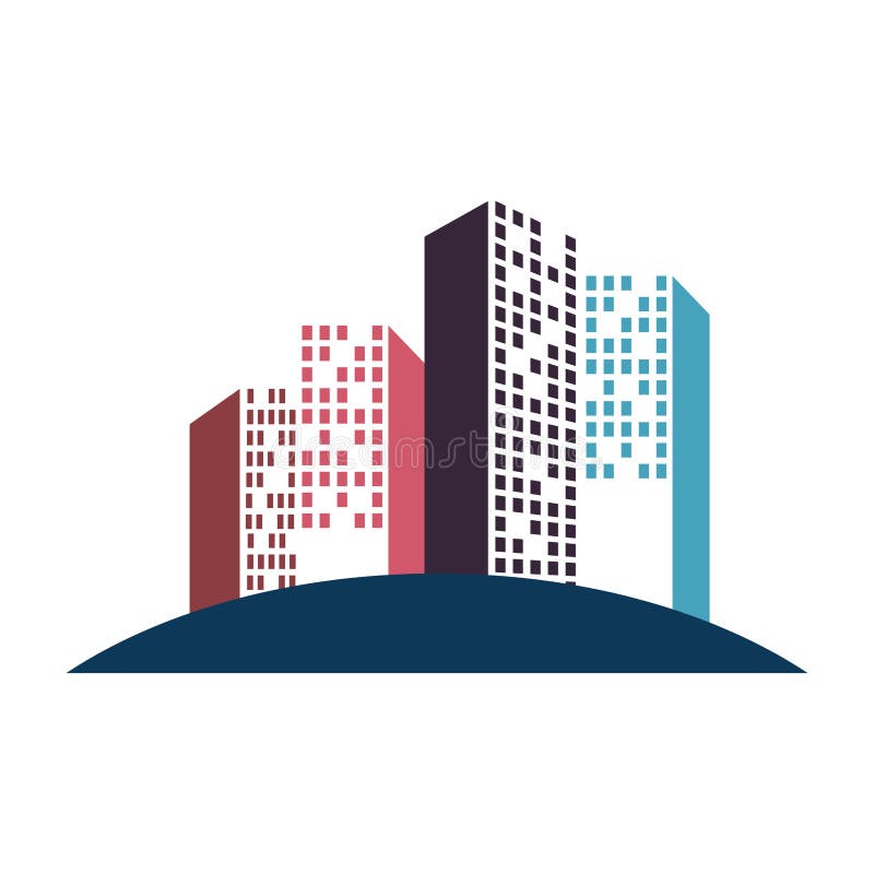 Great city buildings icon stock illustration. Illustration of ...