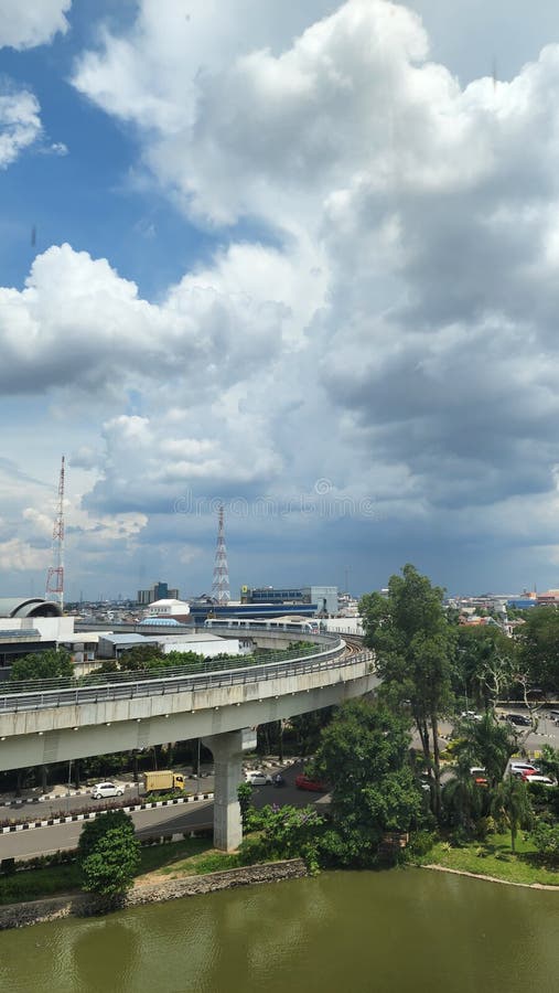 Great City View with Clouds and Skyscraper Editorial Stock Image ...