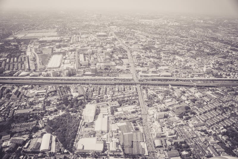 A Great City View on the Plane. Stock Image - Image of aerial, building ...