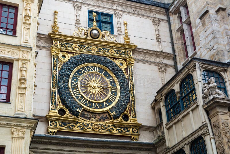 The Great-Clock of Rouen stock photo. Image of landmark - 92144462