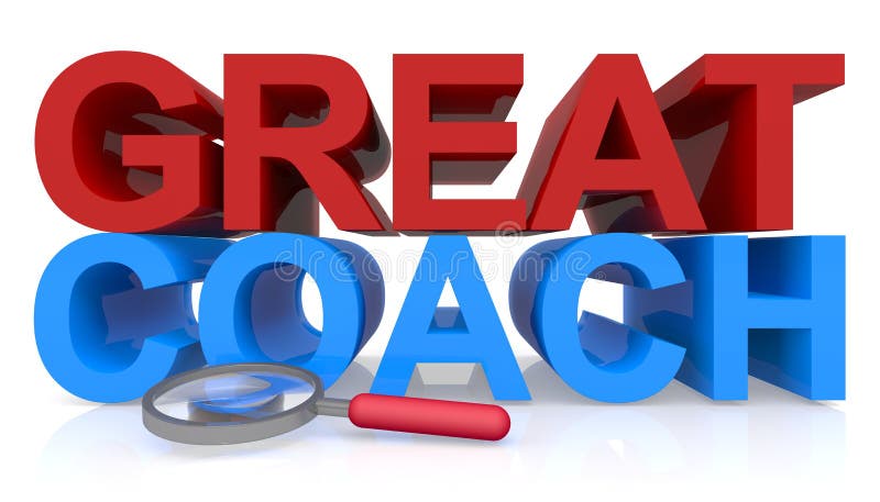 Great coach on white stock illustration. Illustration of render - 207952368