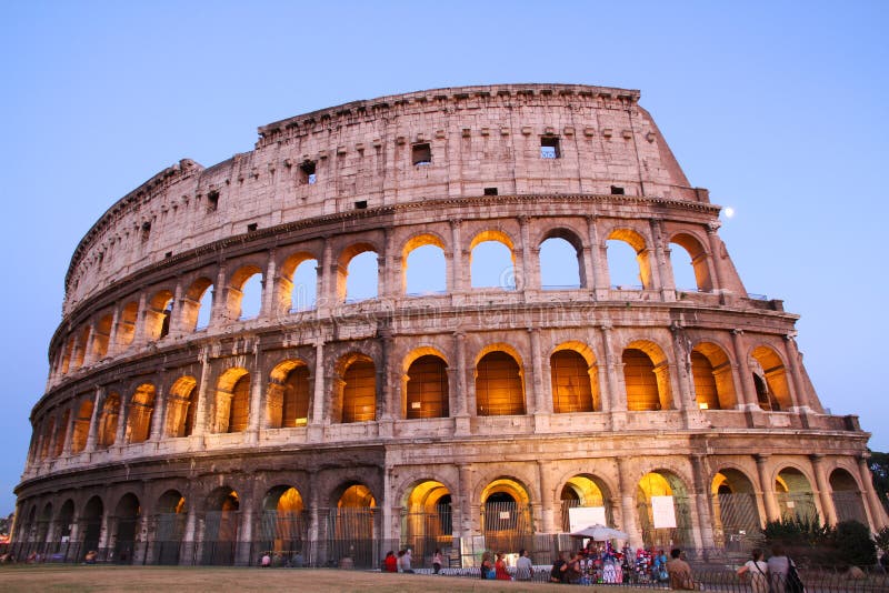 Great Colosseum at Dusk, Rome, Italy Editorial Stock Photo - Image of ...