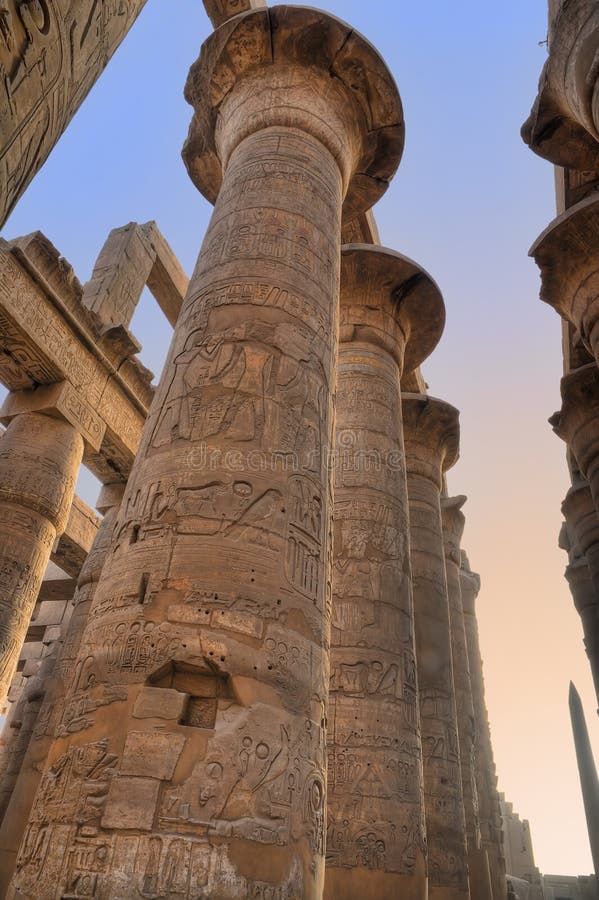 Great columns in Karnak stock image. Image of egypt, ruins - 14968517
