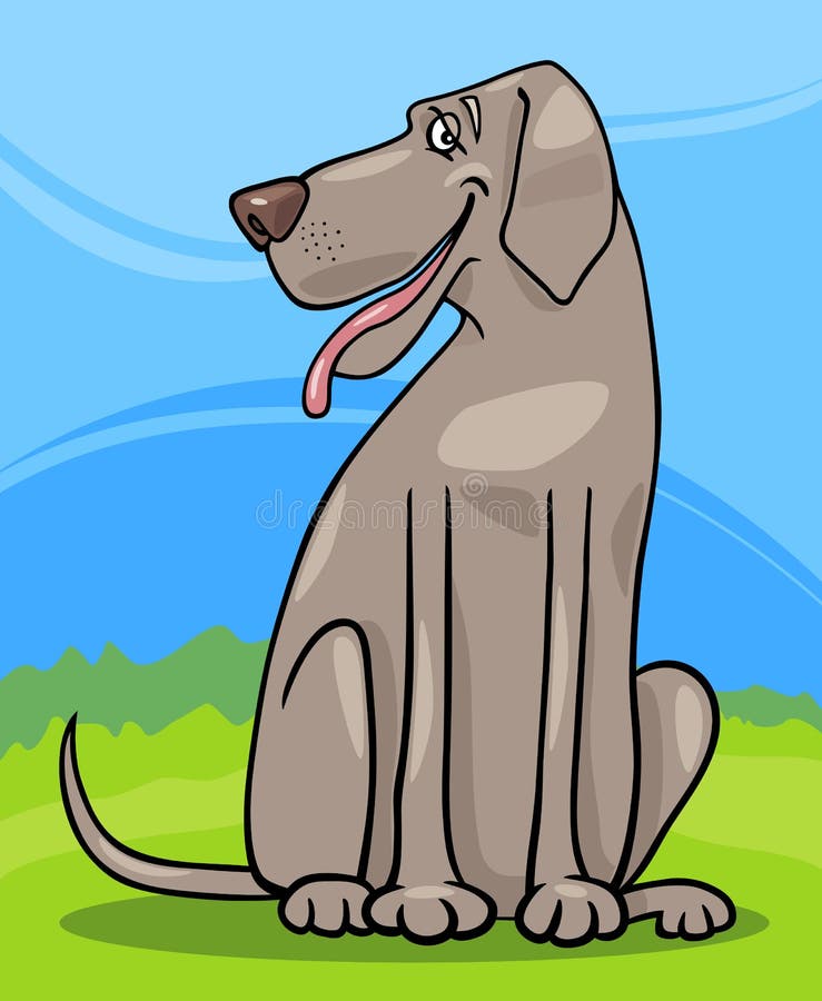 Great Dane Dog Cartoon Illustration Stock Vector - Illustration of ...