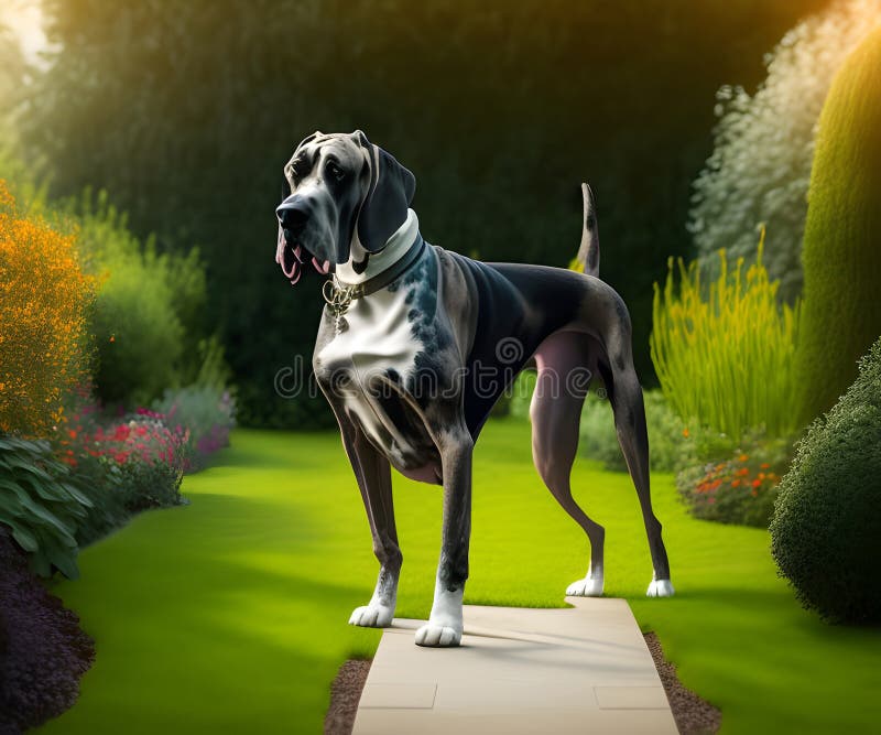 Great Dane Dog, Generative AI Illustration Stock Illustration ...