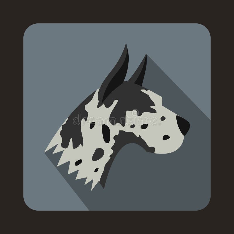 Great Dane Dog Icon, Flat Style Stock Vector - Illustration of element ...