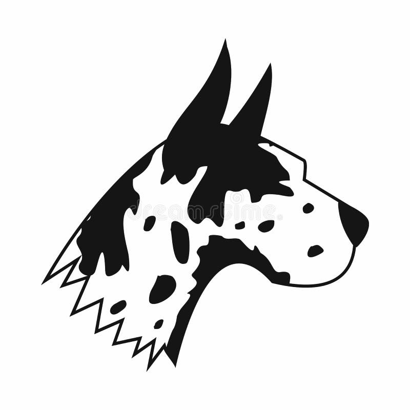 Great Dane Dog Icon, Simple Style Stock Vector - Illustration of funny ...