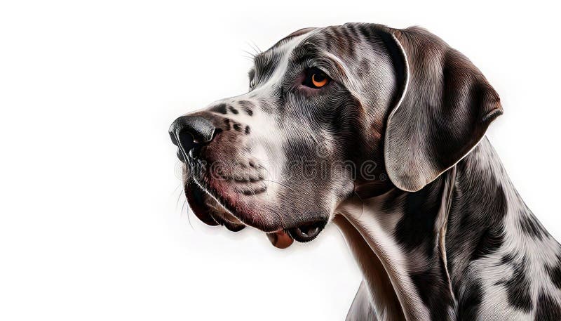 Great Dane Portrait Showcasing Distinctive Markings and Elegant ...