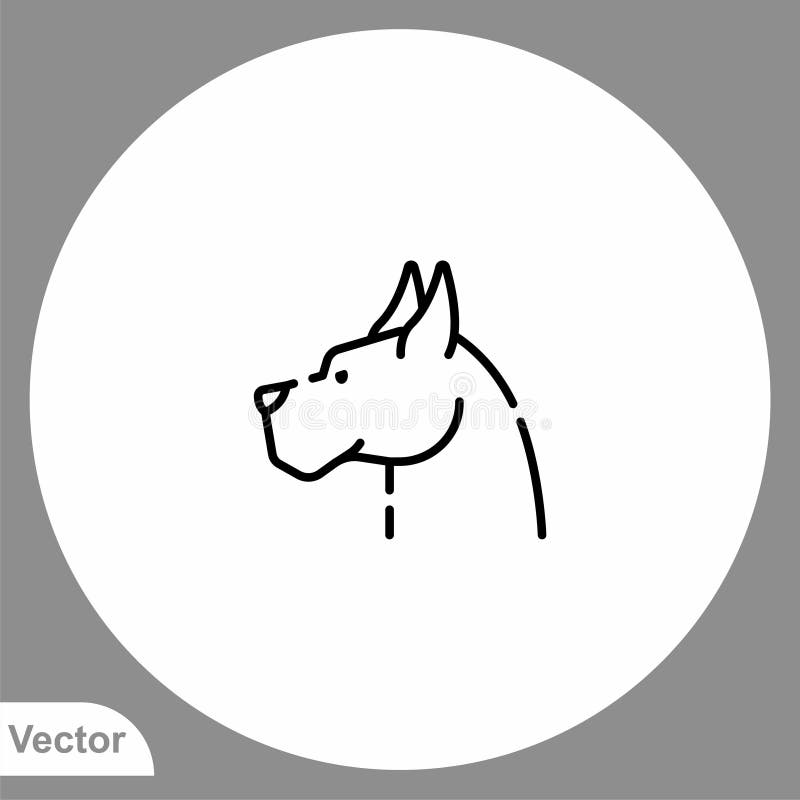 Great Dane Vector Icon Sign Symbol Stock Vector - Illustration of logo ...