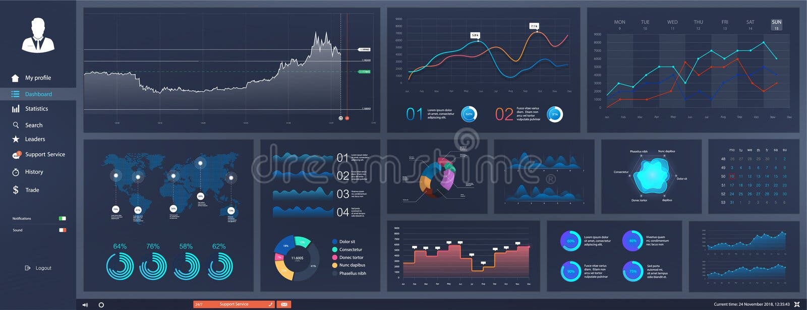 Mockup Infographic Elements for App, Dashboard, UI, UX, KIT Stock ...