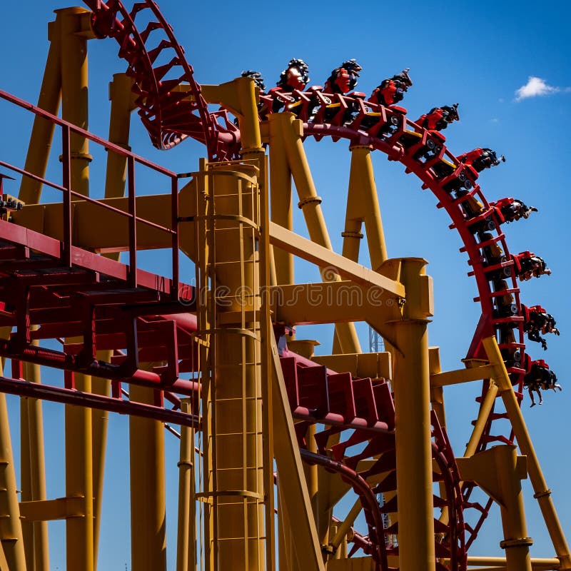 A Great Day for a Ride in Roller Coasters Editorial Stock Photo - Image ...