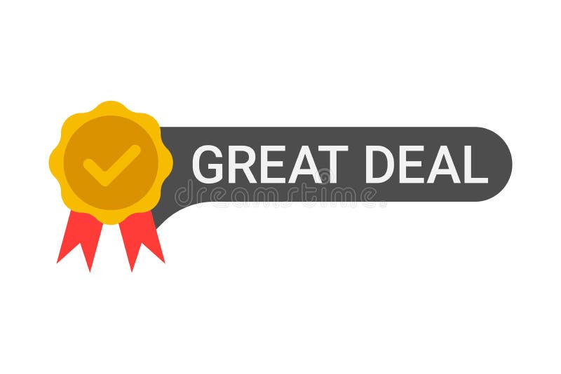 Great Deal Label with Five Stars and Thumbs Up Stock Vector ...